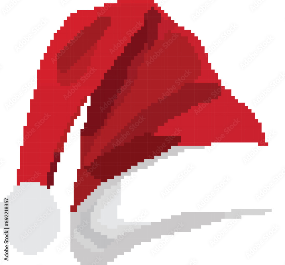Santa Hat Pixel Stock Vector | Adobe Stock