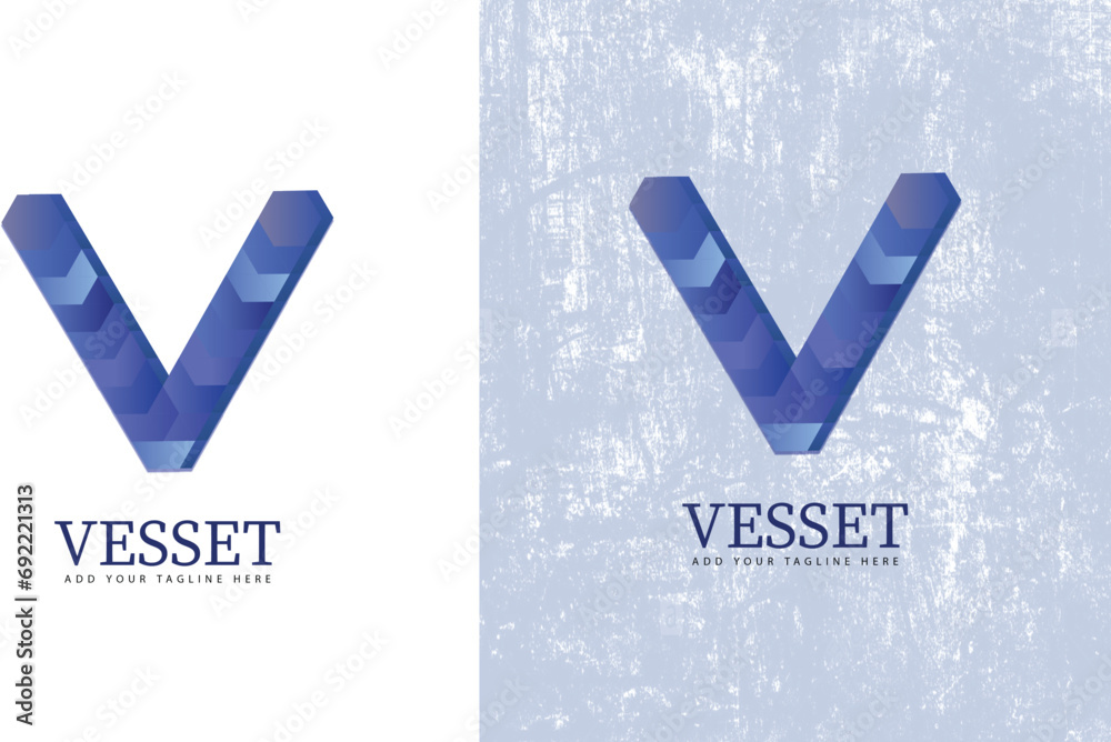 V Shape Logo, V Letter Logo, V Logo, Blue Logo, Royal Logo, Vesset Logo ...