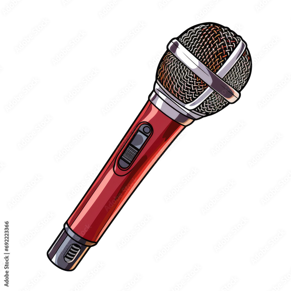 Live on stage open microphone drawing, transparent background clipart ...