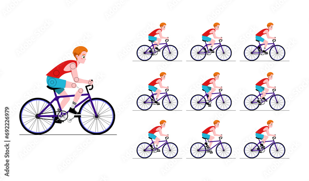 Cycling animation elements. Collection of sprites for animation frame ...