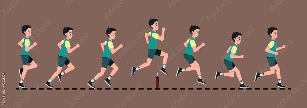 Animation frames of Running man. Sprites sheet for animating moving ...