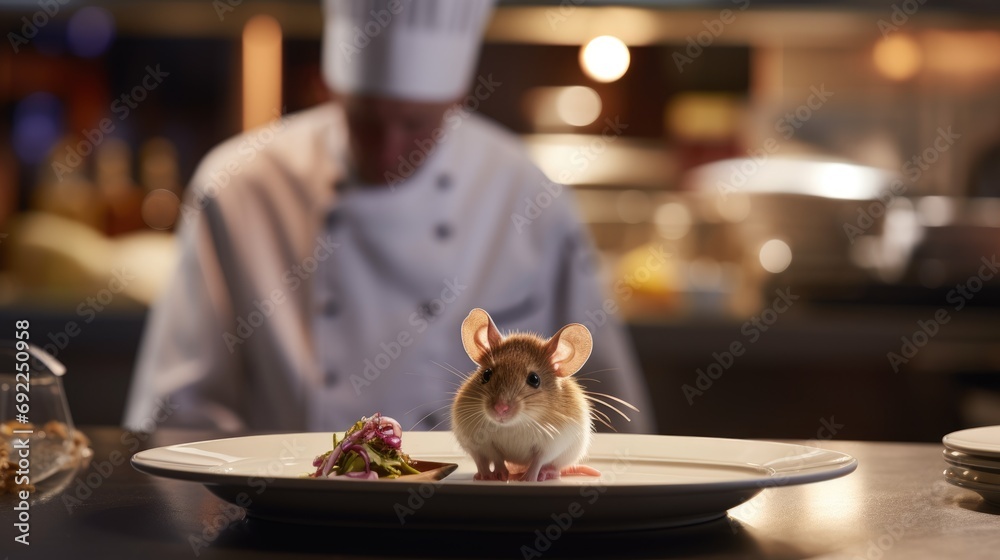 Infestation Alert: Close-Up of a Mouse in a Commercial Kitchen, Chef ...