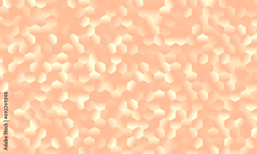 Peach Color Gradient Hexagonal Pattern Background. Sparkling Hexagon ...