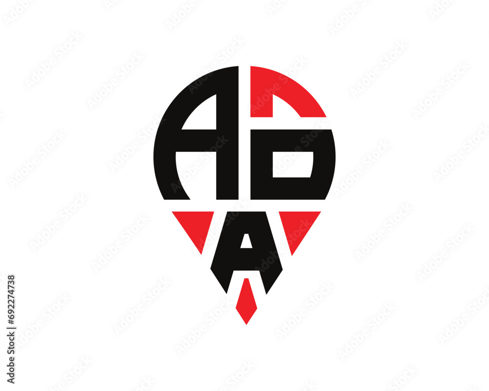 AOA letter location shape logo design. AOA letter location logo simple ...