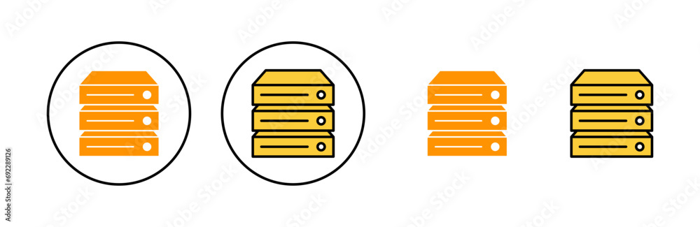 Database icon set for web and mobile app. database sign and symbol ...