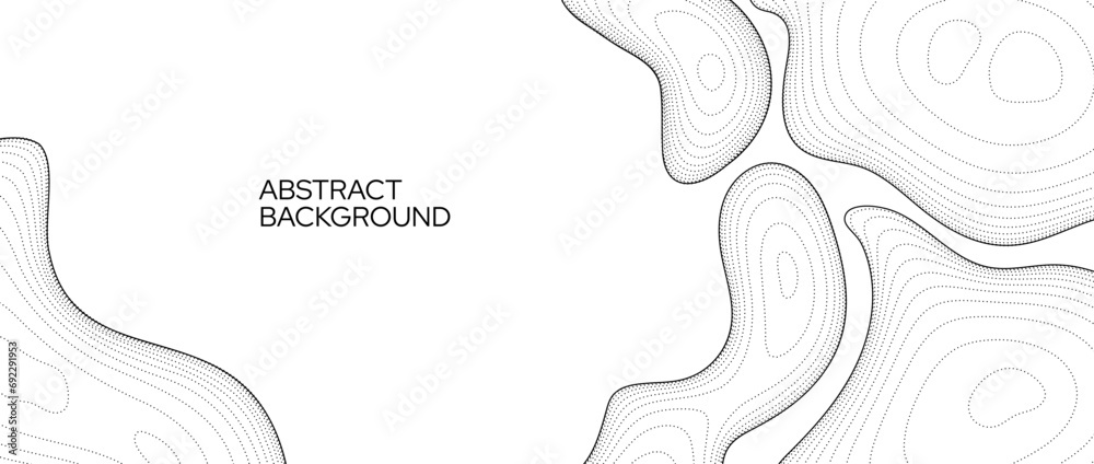 Black and white abstract line background. Topographic contour map ...