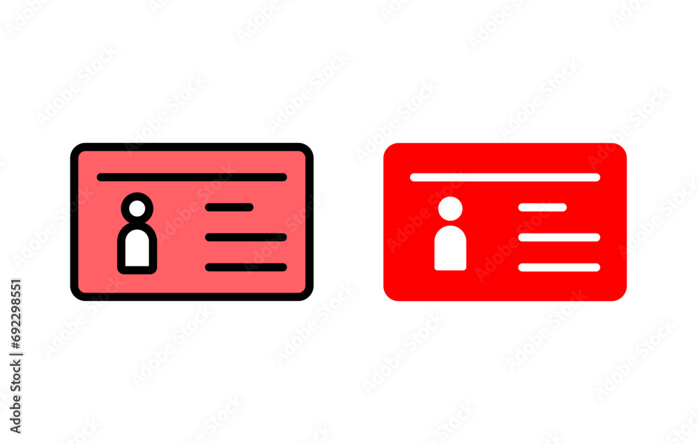 License icon set illustration. ID card icon. driver license, staff ...
