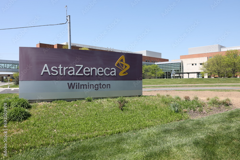Foto de Wilmington, Delaware, USA - Apr 20, 2023: The AstraZeneca logo ...