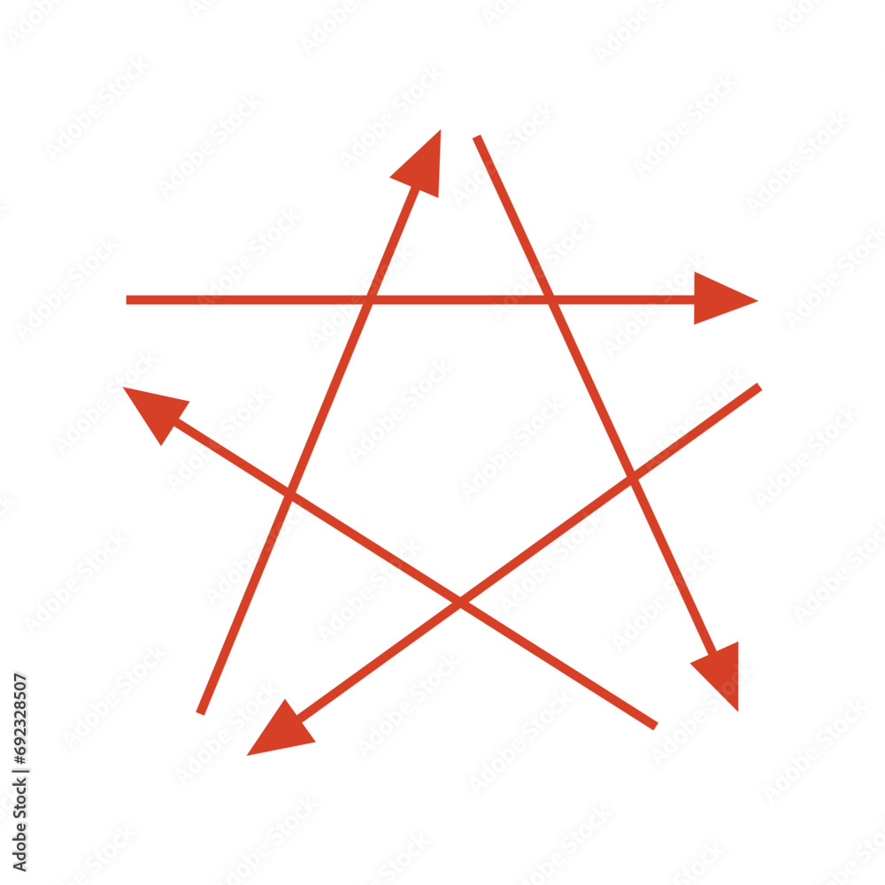 Abstract circle of universe creation, destruction with five elements ...