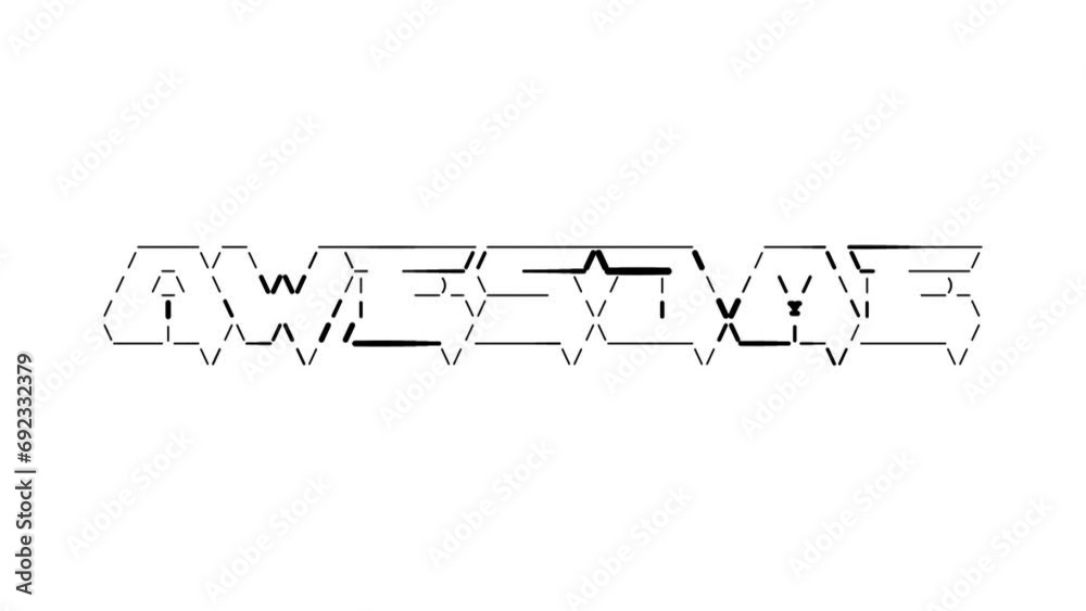 Awesome ascii animation on black background. Ascii art code symbols ...