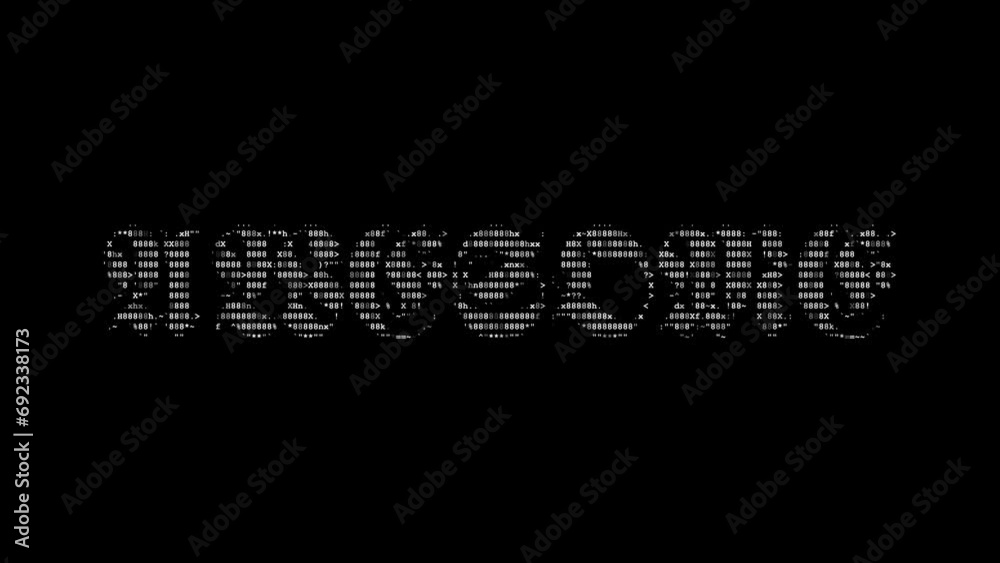 Awesome ascii animation loop on black background. Ascii code art ...