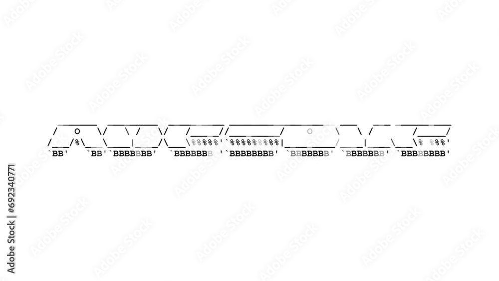Awesome ascii animation on black background. Ascii art code symbols ...