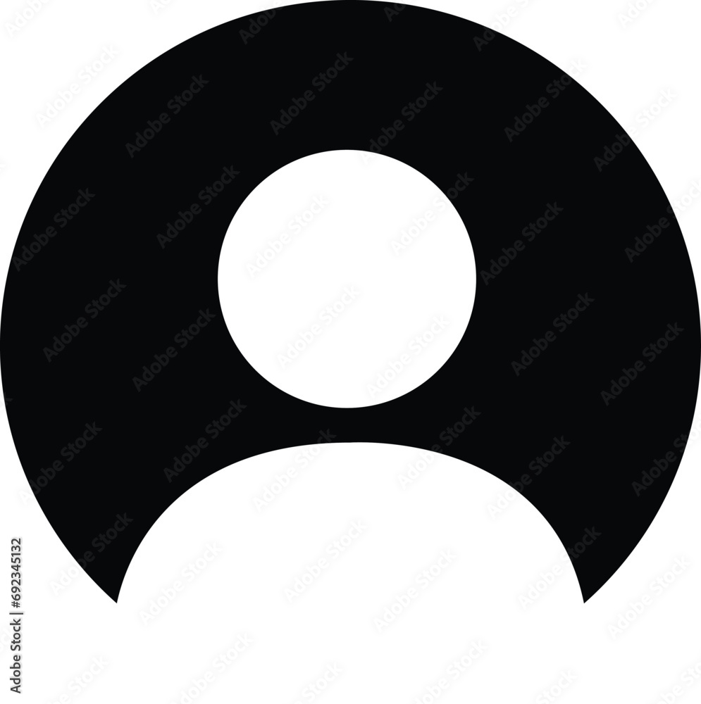 Fill Avatar, user profile, person icon in black Color, gender neutral ...