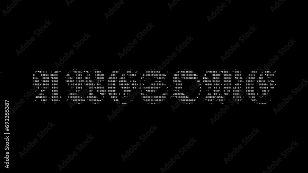 Awesome ascii animation on white background. Ascii art code symbols ...