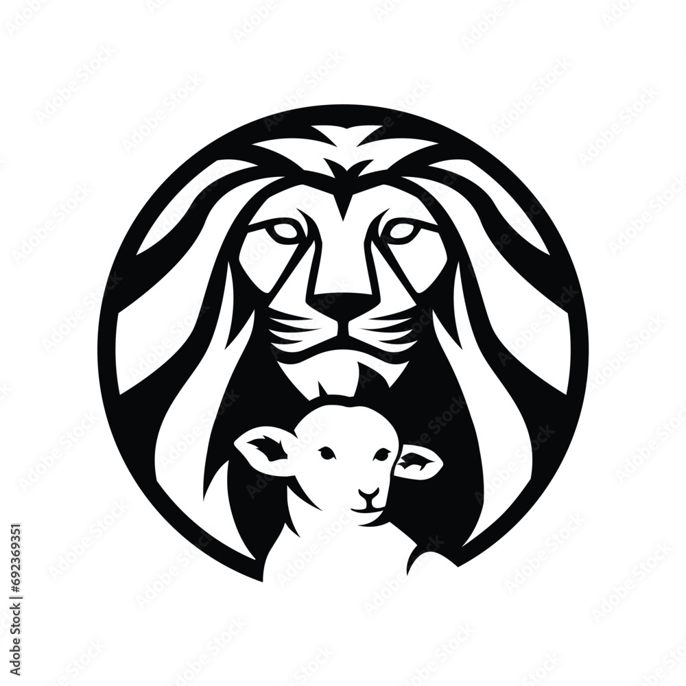 Lion and the lamb Christianity and Judaism. Png vector of a lion's head ...