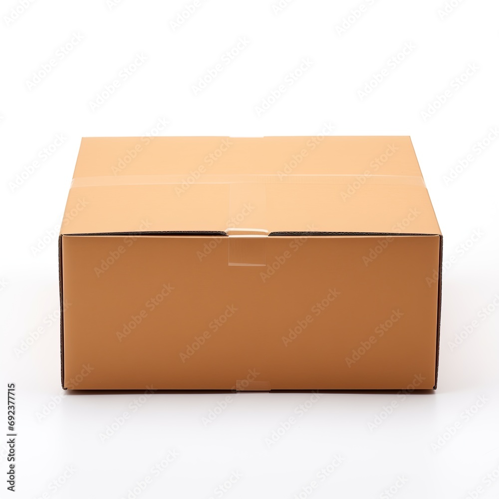 Isolated cardboard box on white background. Pasteboard box. Carton box ...