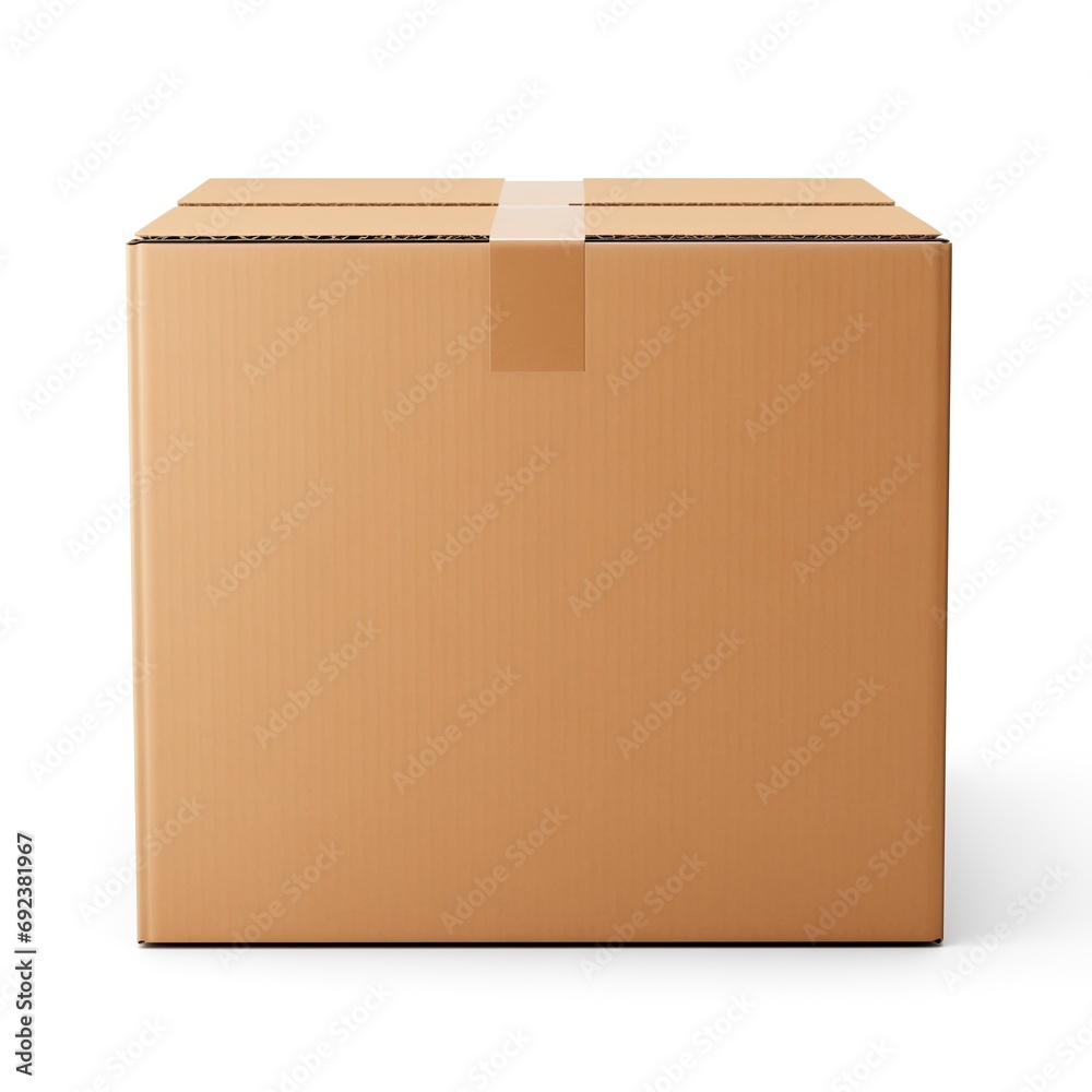 Isolated cardboard box on white background. Pasteboard box. Carton box ...