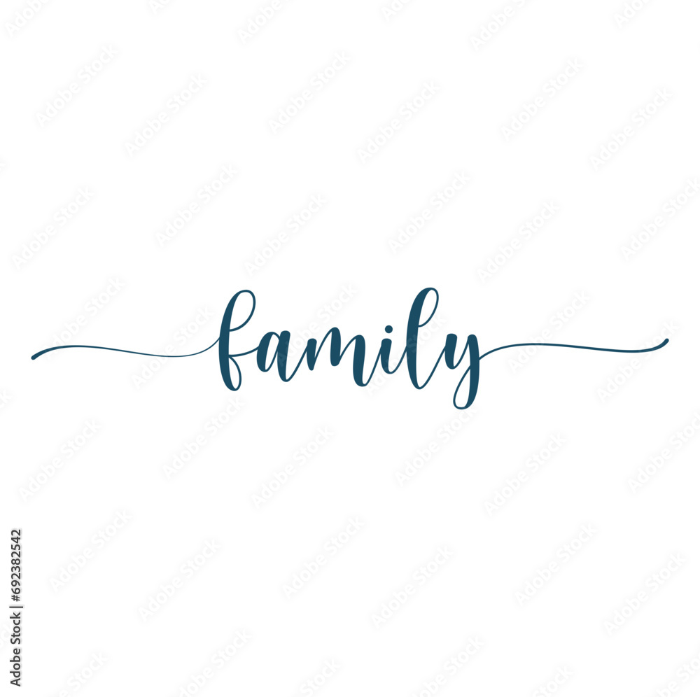 Poster Family cursive script writing svg cut file – Wall Art | UkPosters