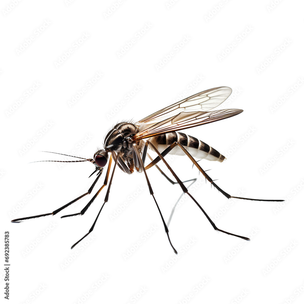 Aedes aegypti mosquito that transmits dengue fever on transparent ...