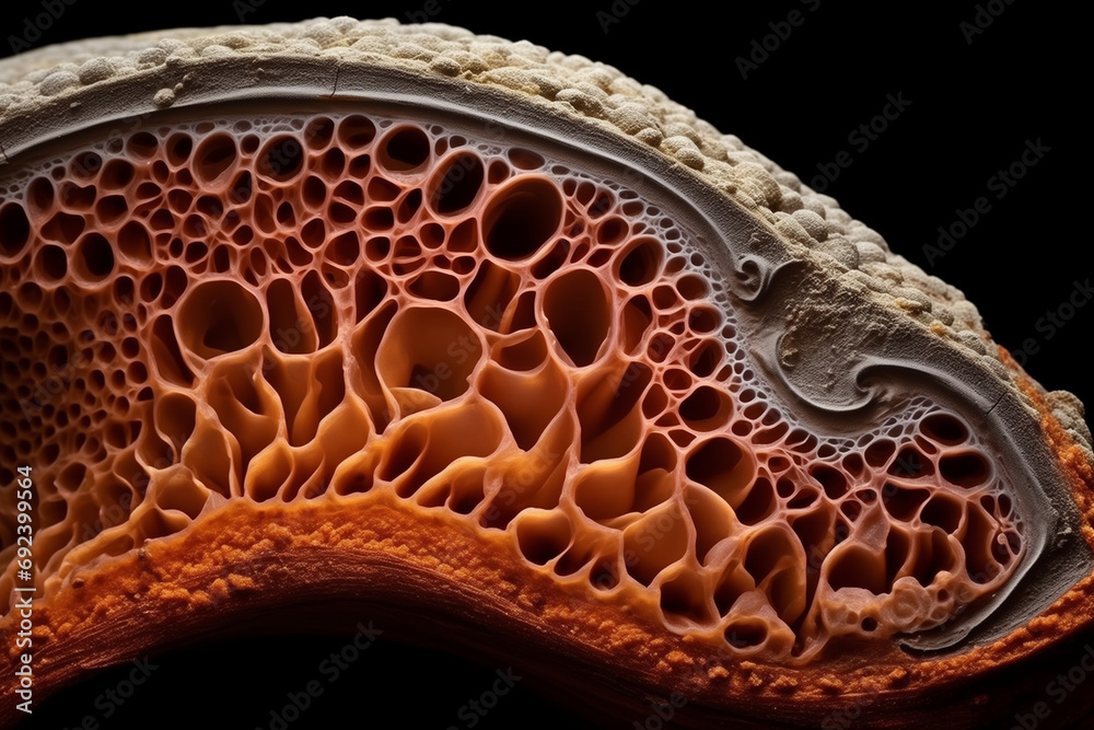 A cross-section of a fig, revealing the crunchy texture of its numerous ...