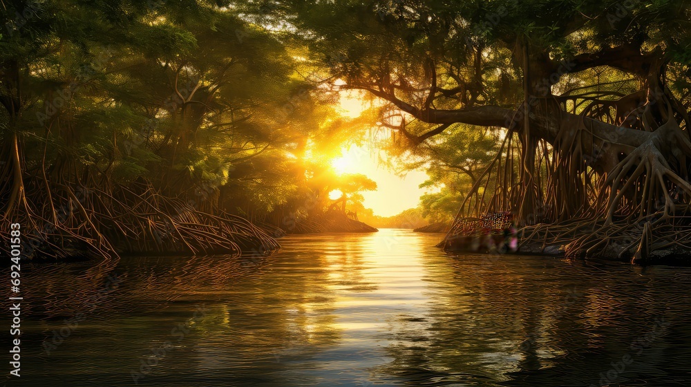 ecosystem mangrove forest landscape illustration biodiversity ...