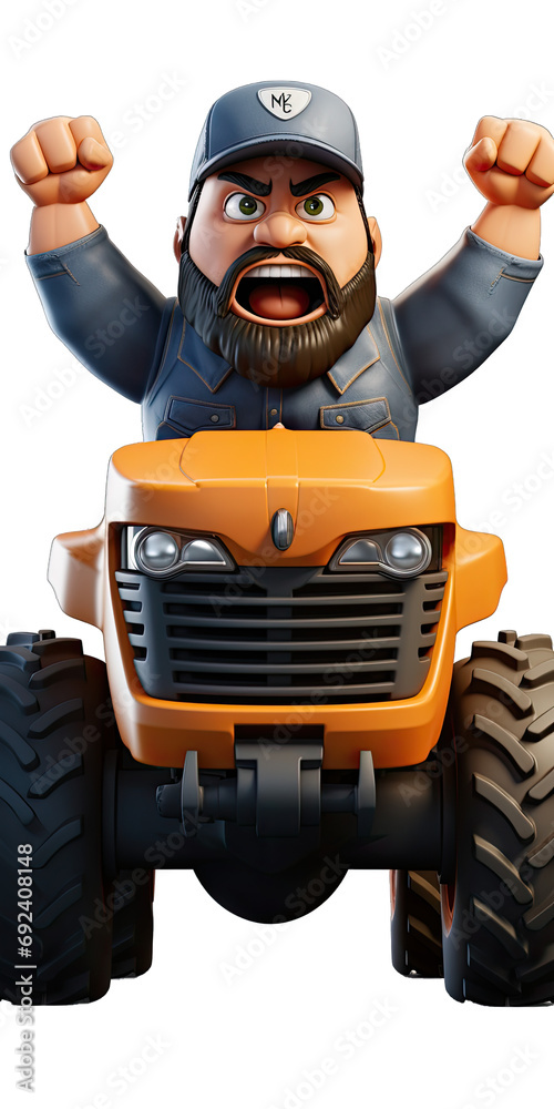 A Tractor Operator With a Gps Equipment (for Modern Tractors) Furious ...