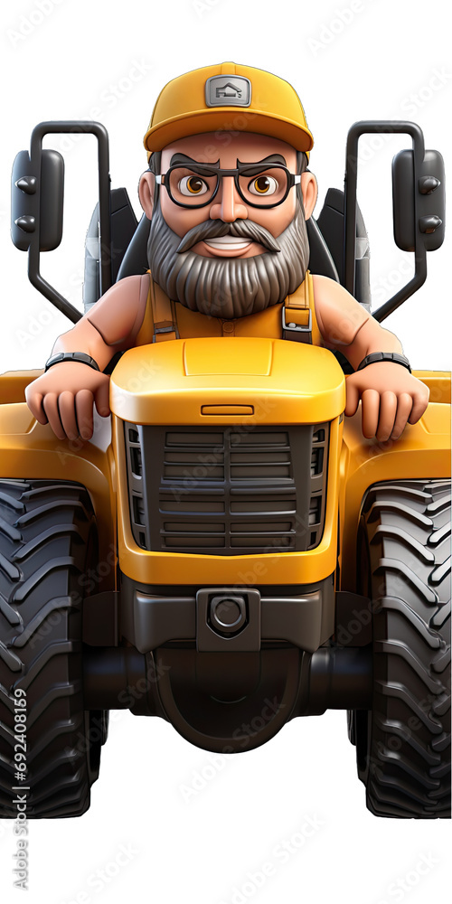 A Tractor Operator With a Toolbox Furious Emoji Face Character ...