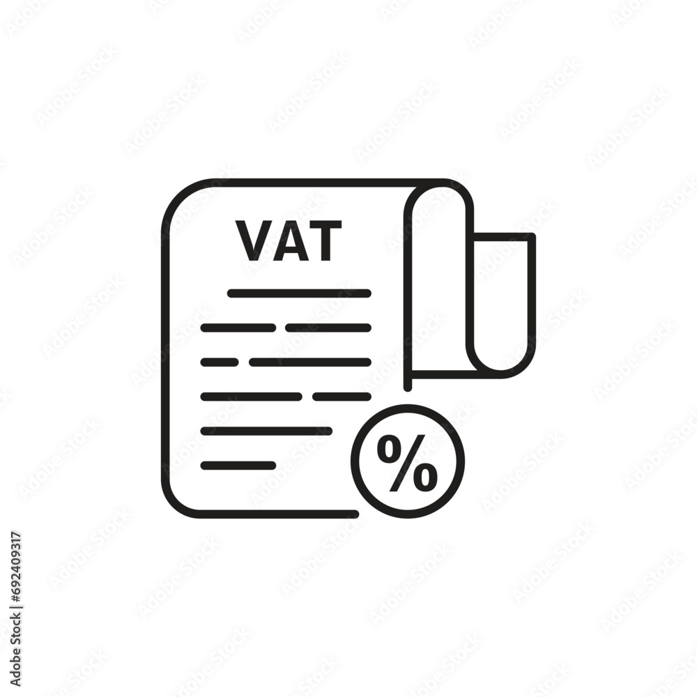 Taxes icon. VAT taxes symbol. isolated on white background. vector ...