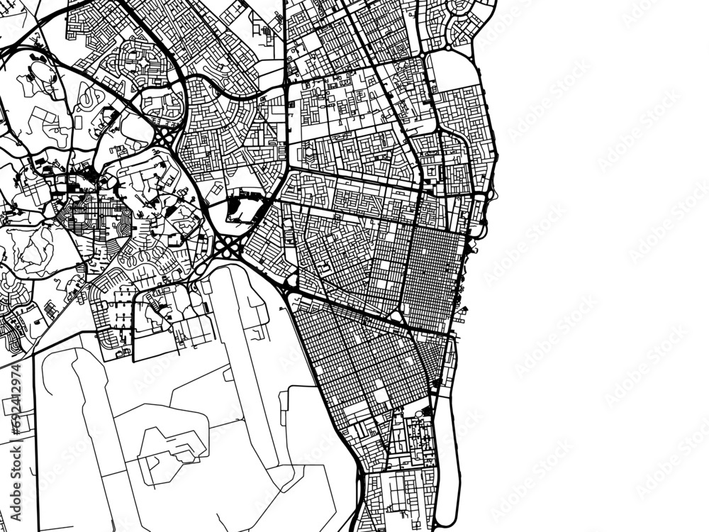 Vector road map of the city of Khobar in the Kingdom of Saudi Arabia ...