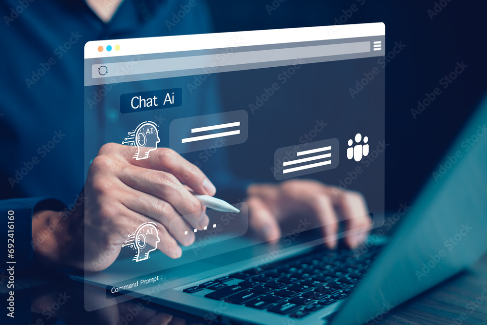 Ai Tech Business Person Chatting With A Smart Ai Using An Artificial Intelligence Chatbot