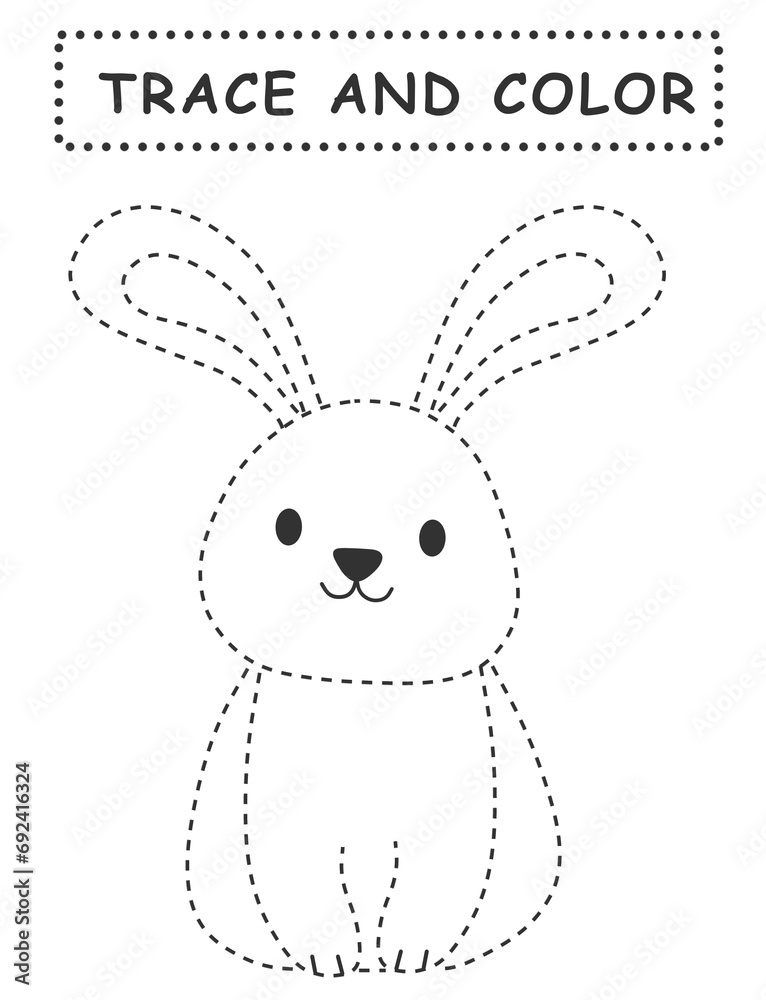 Trace and color for children. Handwriting practice. Coloring page for ...
