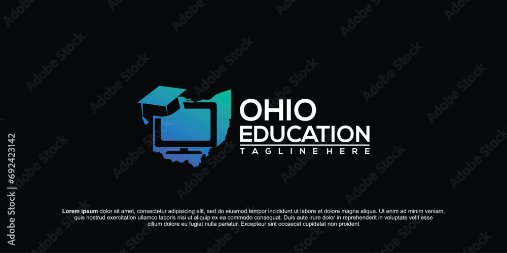 Ohio Map Vector Design Template and online based education. Inspiration ...