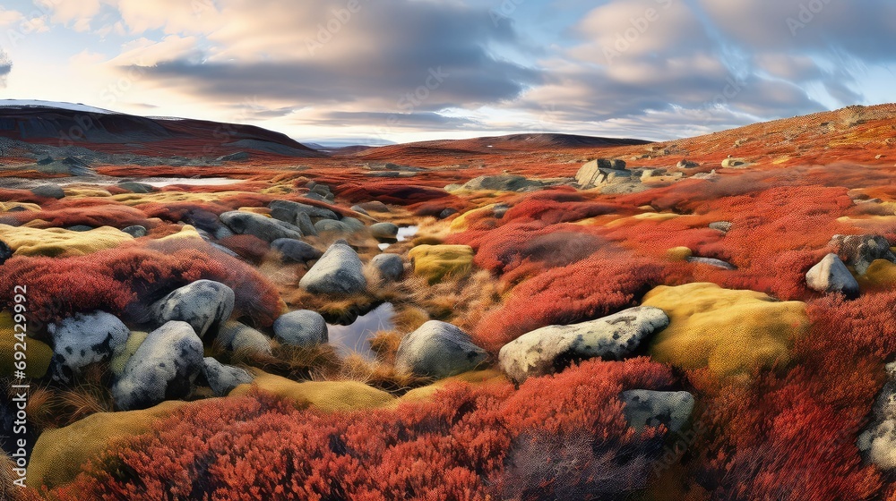 environment moss tundra landscape illustration cold climate, ecosystem ...