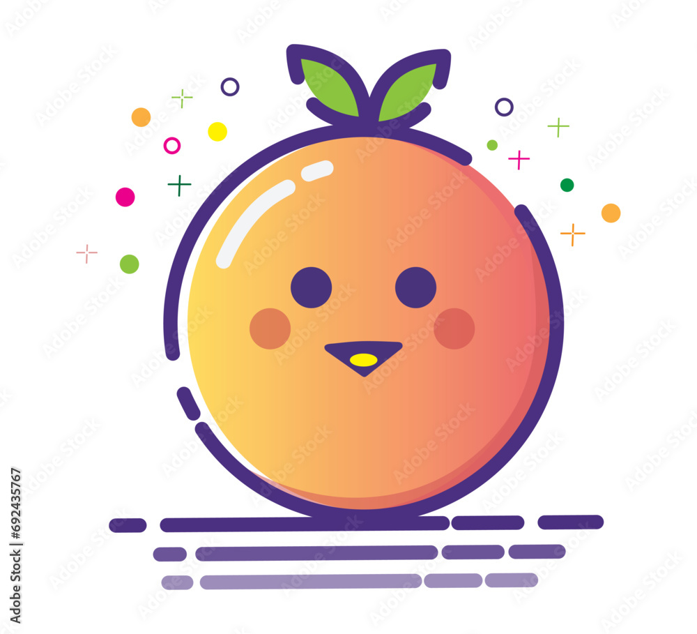 Cute orange icon. beautiful and unique fruit art designs. fruit vector ...