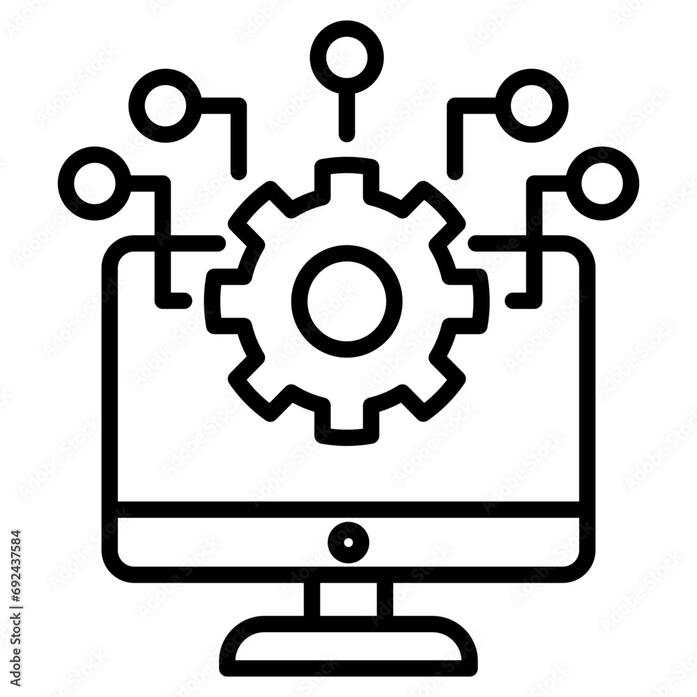 Systems Integration icon line vector illustration Stock Vector | Adobe ...