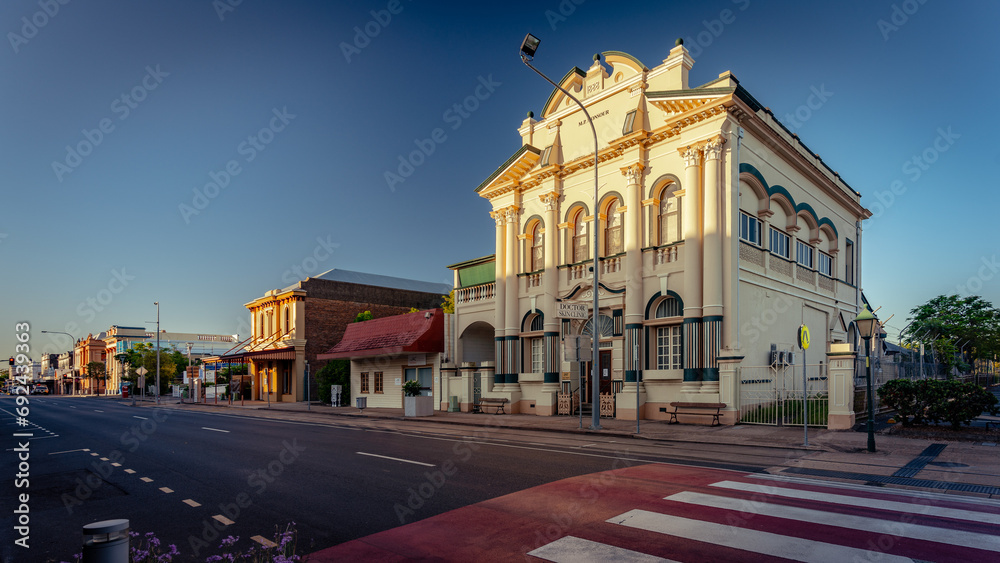 Maryborough, QLD, Australia - Dec 7, 2023: Historical buildings in town ...
