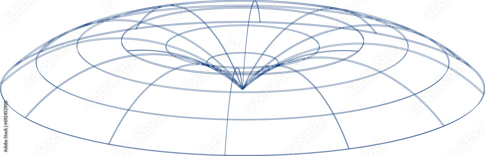 Geometric shape of sphere 3d design in technology style. Abstract ...