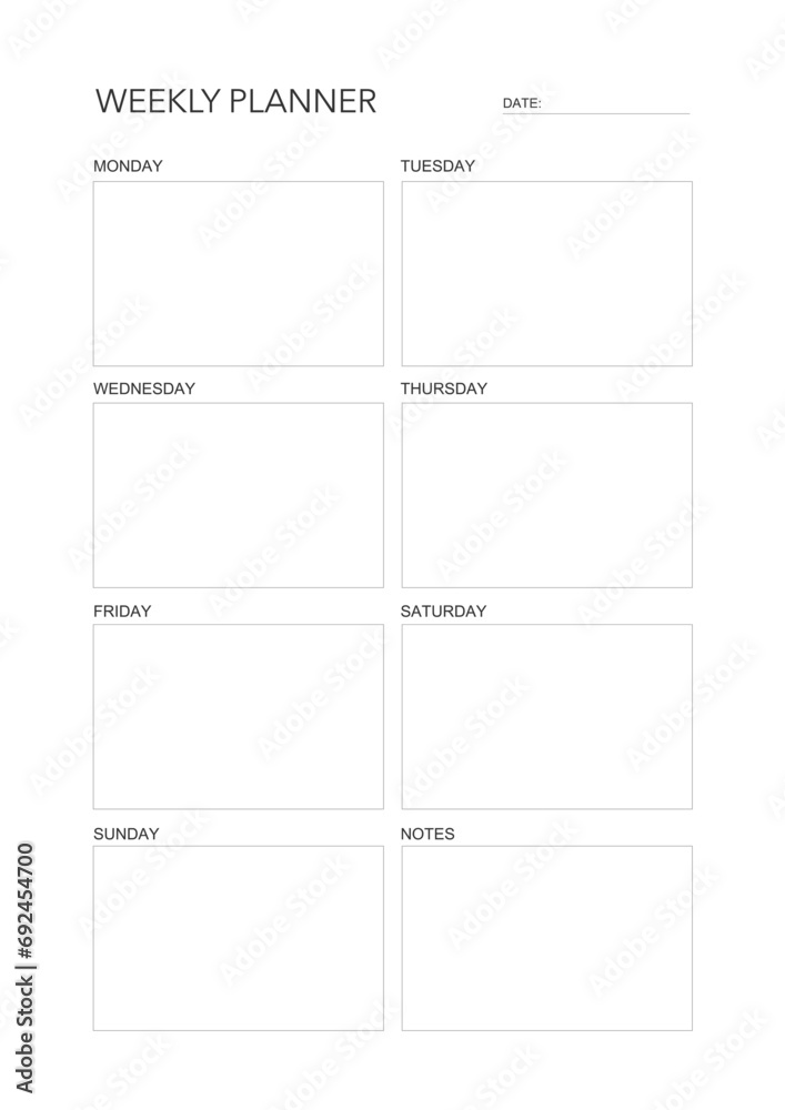 challenge plan, minimalistic daily, weekly planner printable template ...
