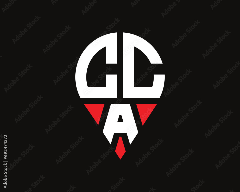 CCA letter location shape logo design. CCA letter location logo simple ...