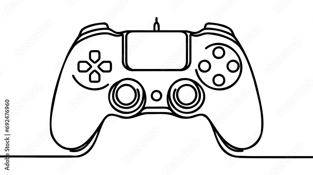 Continuous one line drawing of Game controller. Gamepads line art ...