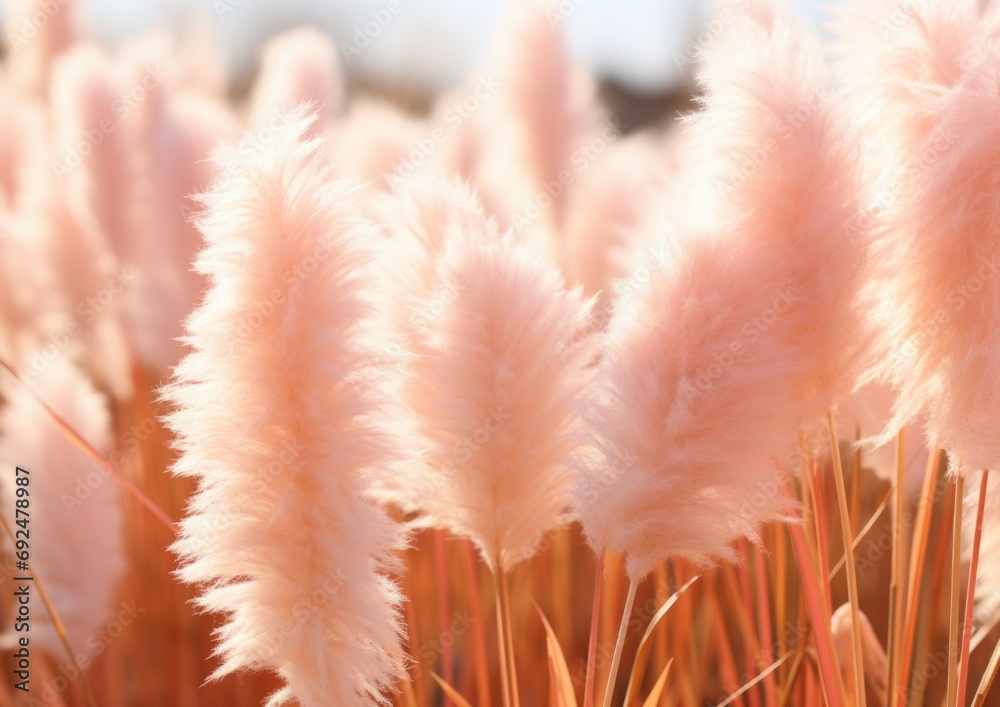 Color of the year 2024: Peach Fuzz color growing pampas grass landscape ...