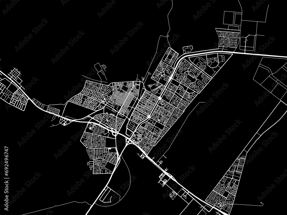 Vector road map of the city of Arar in the Kingdom of Saudi Arabia with ...