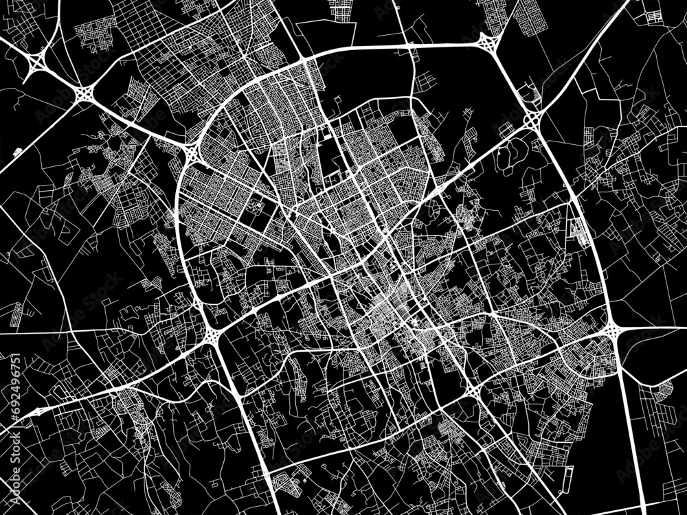 Vector road map of the city of Buraydah in the Kingdom of Saudi Arabia ...
