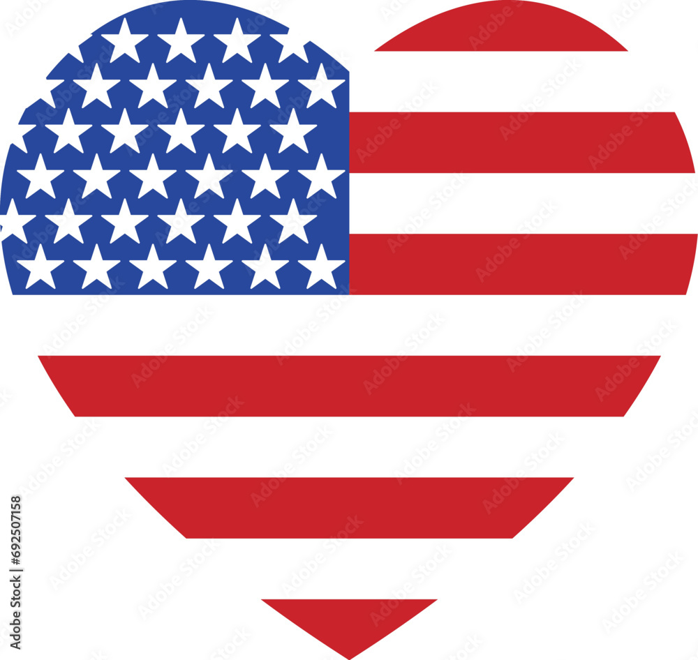 USA Heart Flag SVG Cut File for Cricut and Silhouette, EPS ,Vector, PNG ...