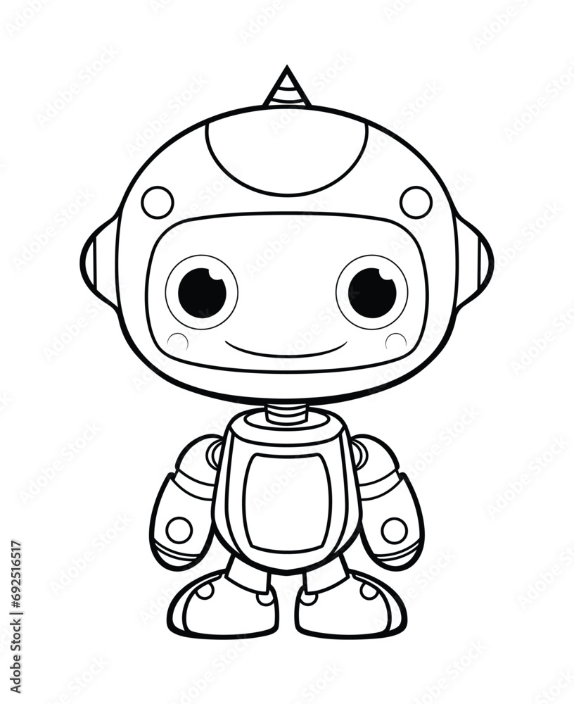 Robot coloring page, isolated coloring book. Color pages for kids ...
