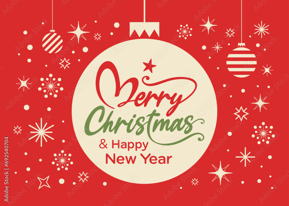 Merry Christmas and Happy new year banner, printable, card with Merry ...