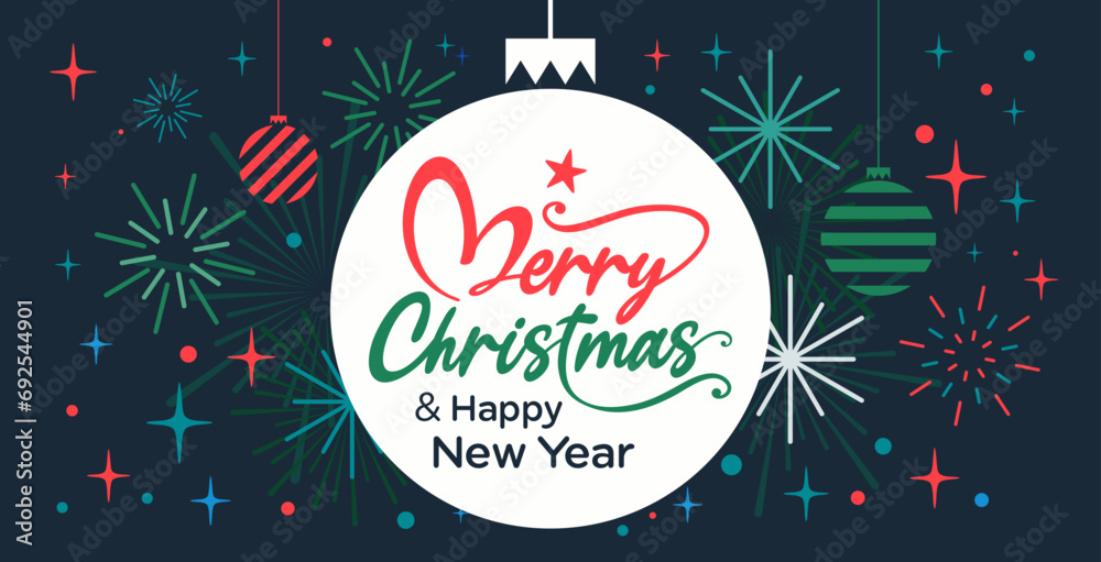 Merry Christmas and Happy new year banner printable, Unique Holiday ...