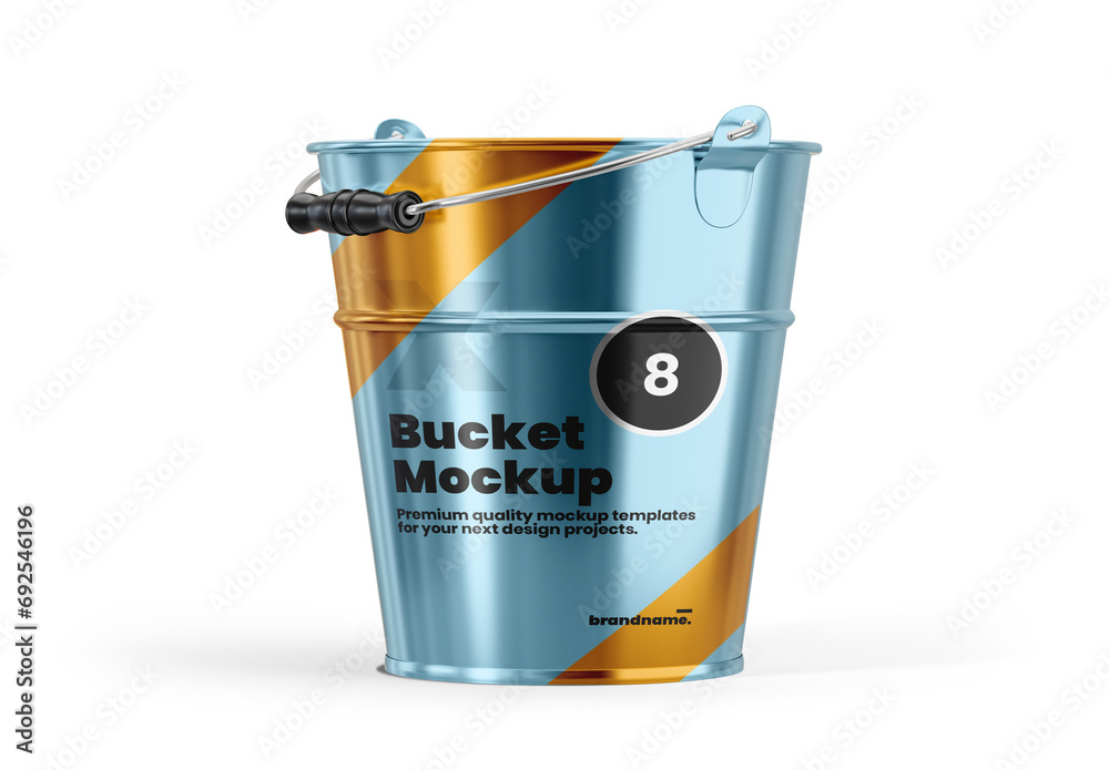 Metalic Farm Bucket Mockup Stock Template | Adobe Stock