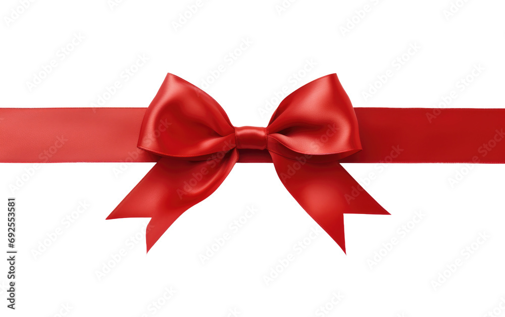 Ruby Red Ribbon Adorns Magnificent Present on a White or Clear Surface ...