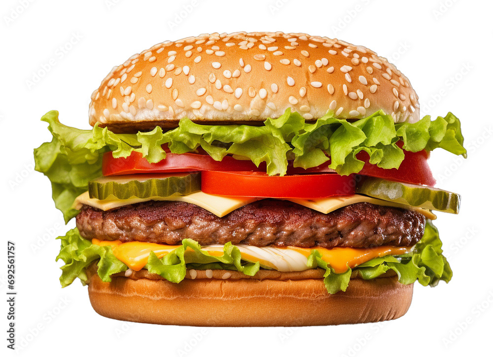 Burger isolated on transparent background. Png transparent Stock Photo ...